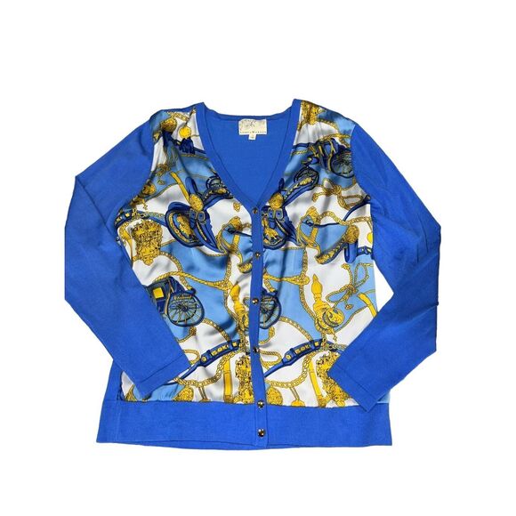 Debbie Morgan | Sweaters | Vintage Debbie Morgan Blue Knit Cardigan ...